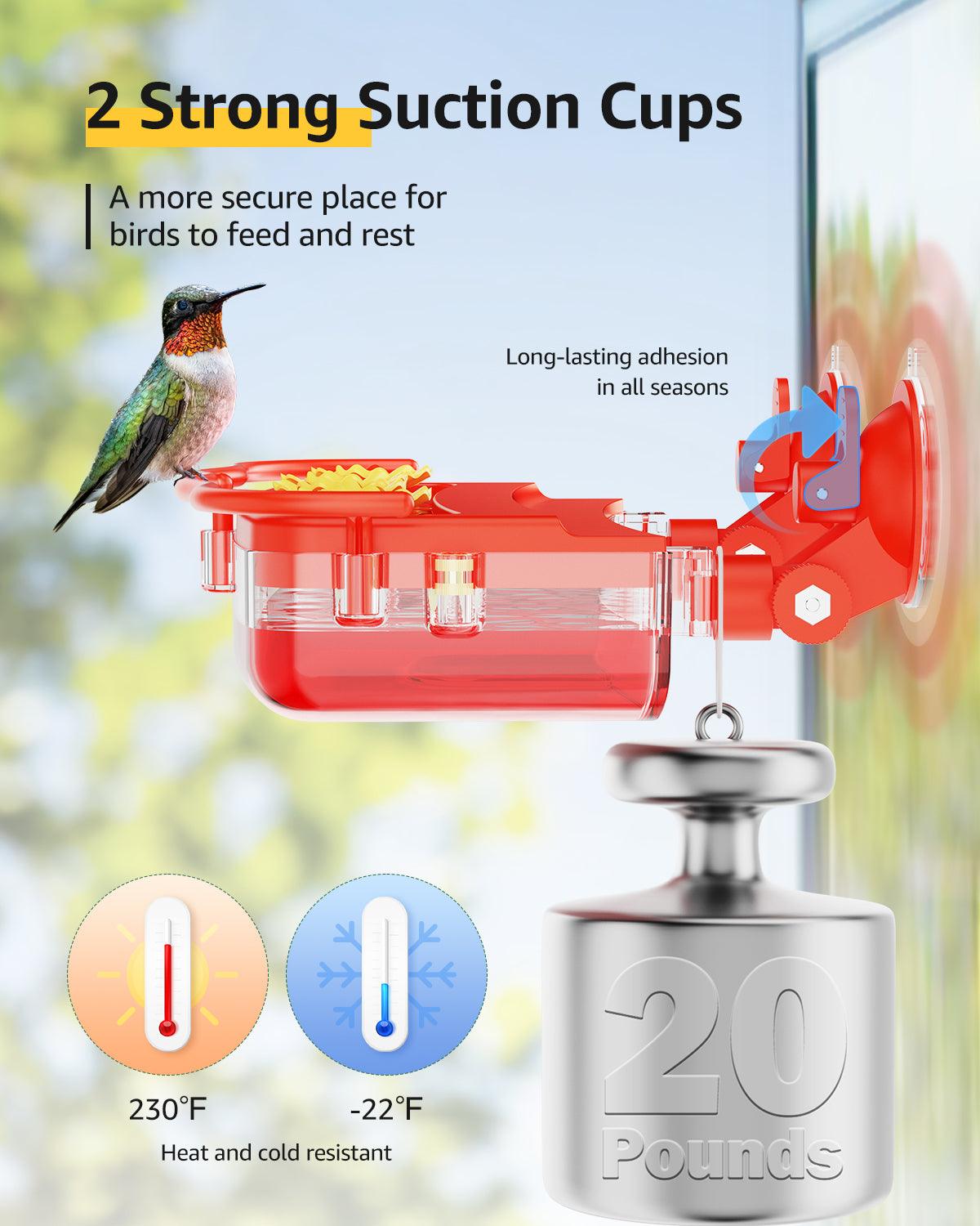 Patent 2 in1 Hummingbird Feeder for outdoor hanging and window suction